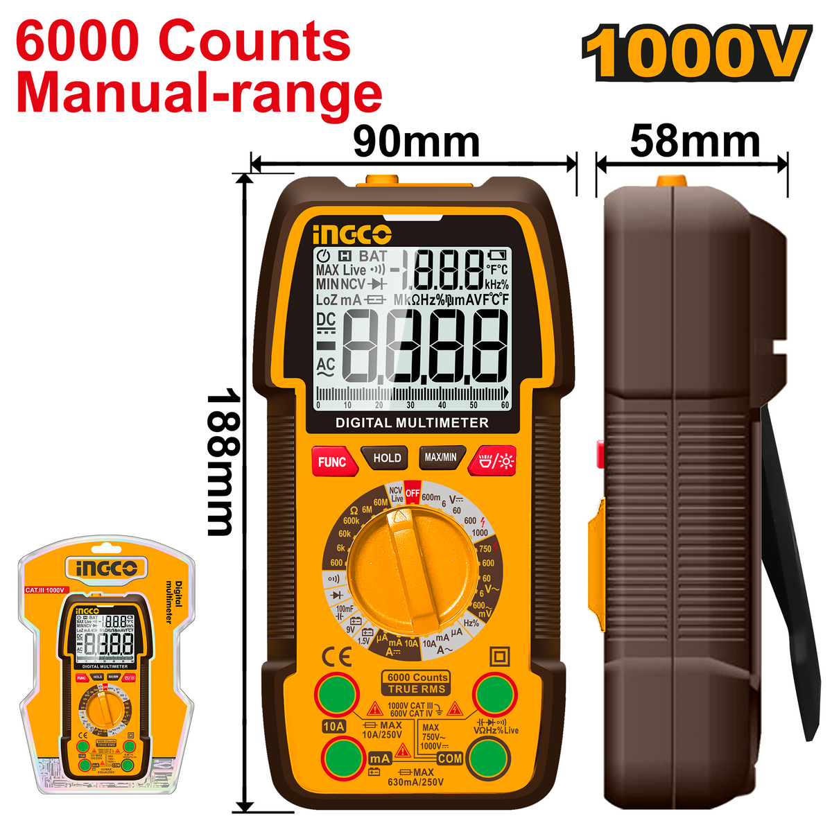 Ingco 1000V Digital Multimeter DM310002 - IPT — Buildmate