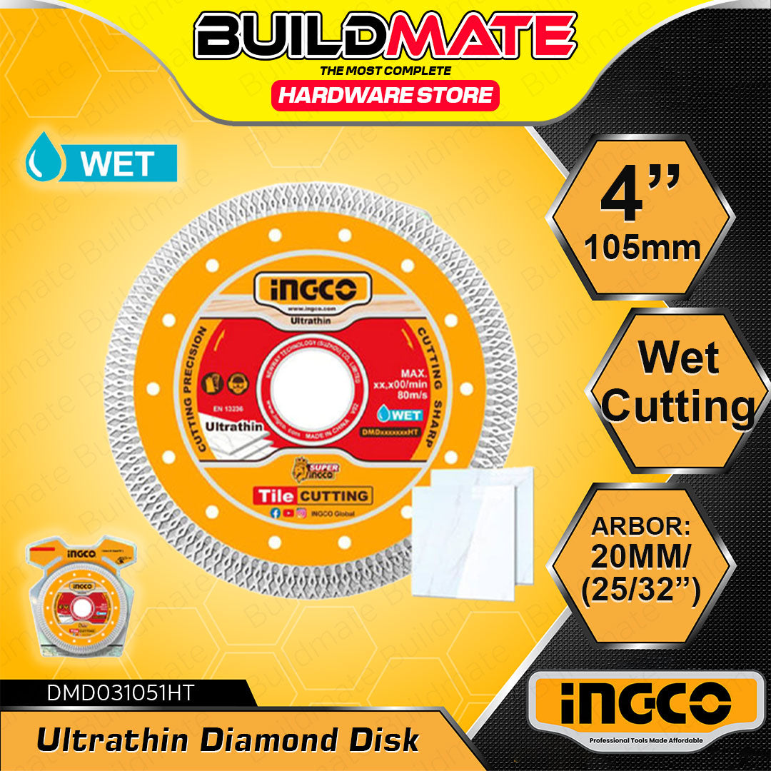 INGCO 4" Ultrathin Diamond Disc Wet Cutting 105mm for Plaster, Tile, M ...