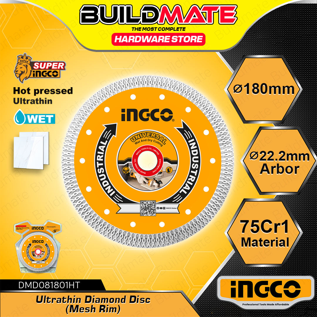INGCO Ultra thin Diamond Disc Mesh Rim 7" & 9" Universal Wet and Dry C ...