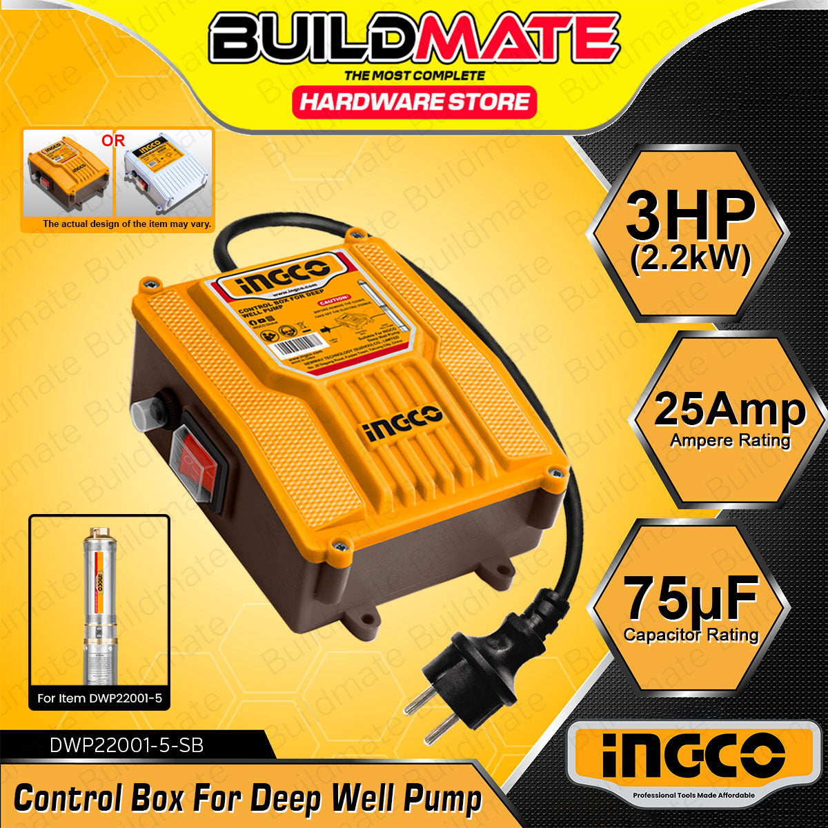 BUILDMATE Ingco Control Box for Deep Well Pump 3hp SPARE PARTS Replace ...