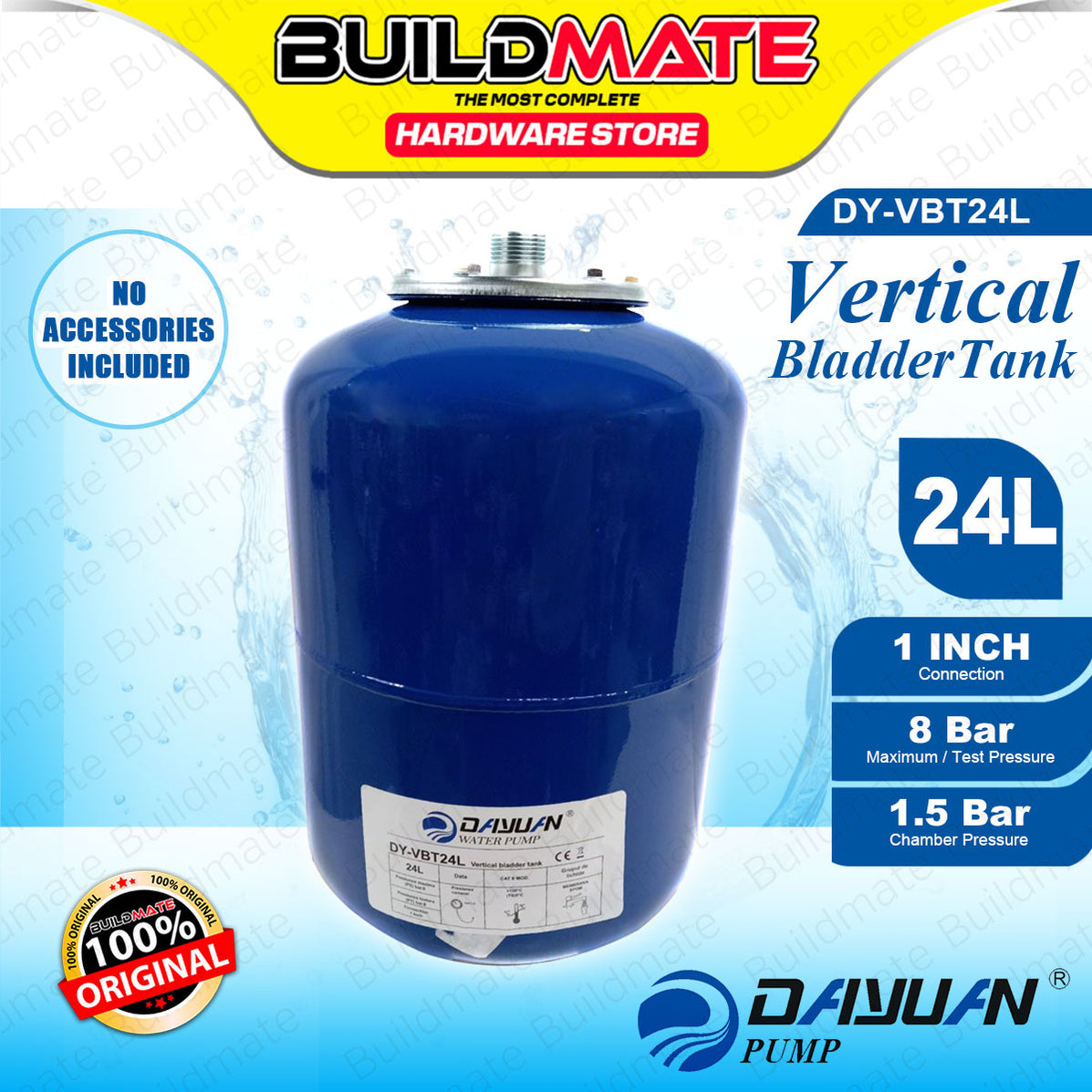 BUILDMATE Dayuan Vertical Bladder Tank Pressure Water System Diaphragm ...