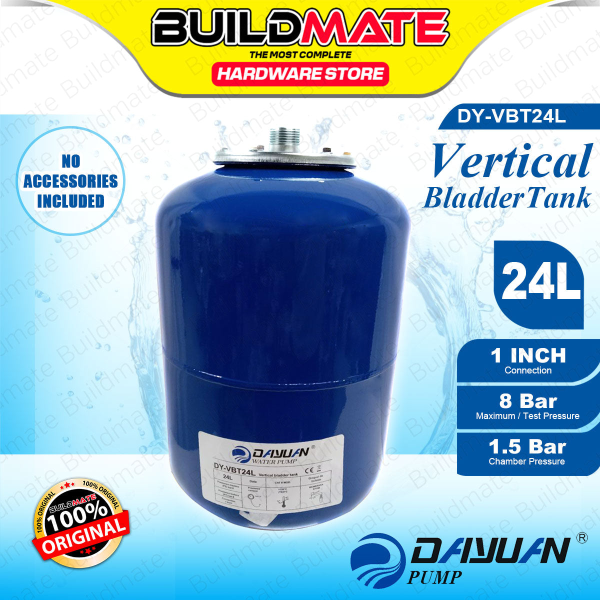 BUILDMATE Dayuan Vertical Bladder Tank Pressure Water System Diaphragm ...