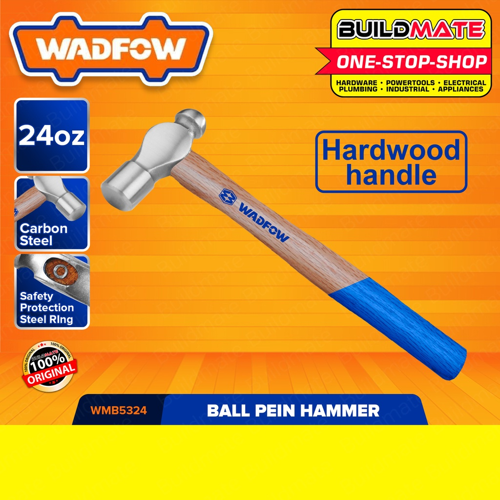 WADFOW Ballpein Hammer 24oz 660g Hardwood Handle Drop-forged Hammerhea ...