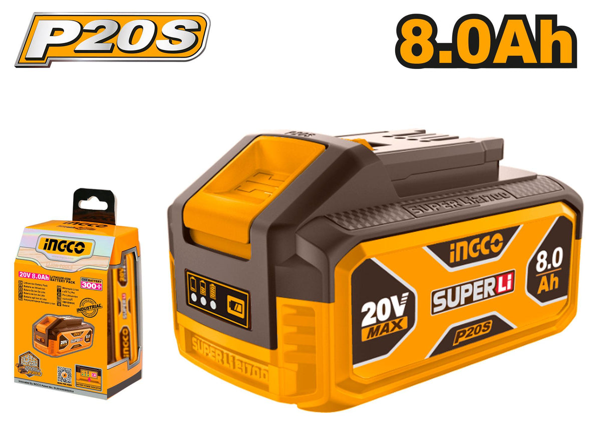 INGCO 20V Cordless Lithium-ion Battery Pack | power source for P20S to ...