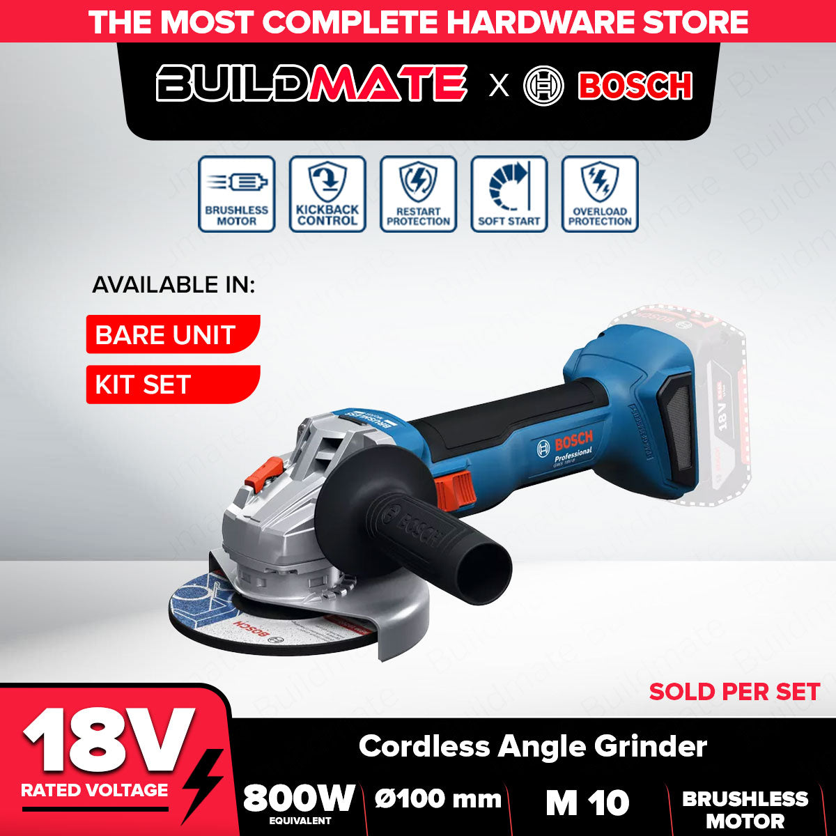 BOSCH Brushless Cordless Angle Grinder GWS 18V-8 Solo and Kit BLC ...