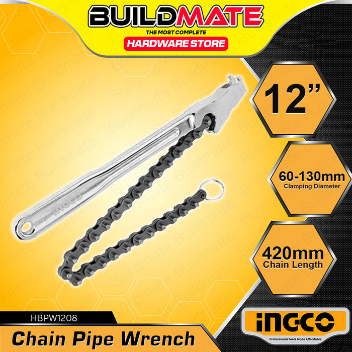 BUILDMATE Ingco Chain Pipe Wrench 420mm Adjustable Chain Pipe Fitting ...