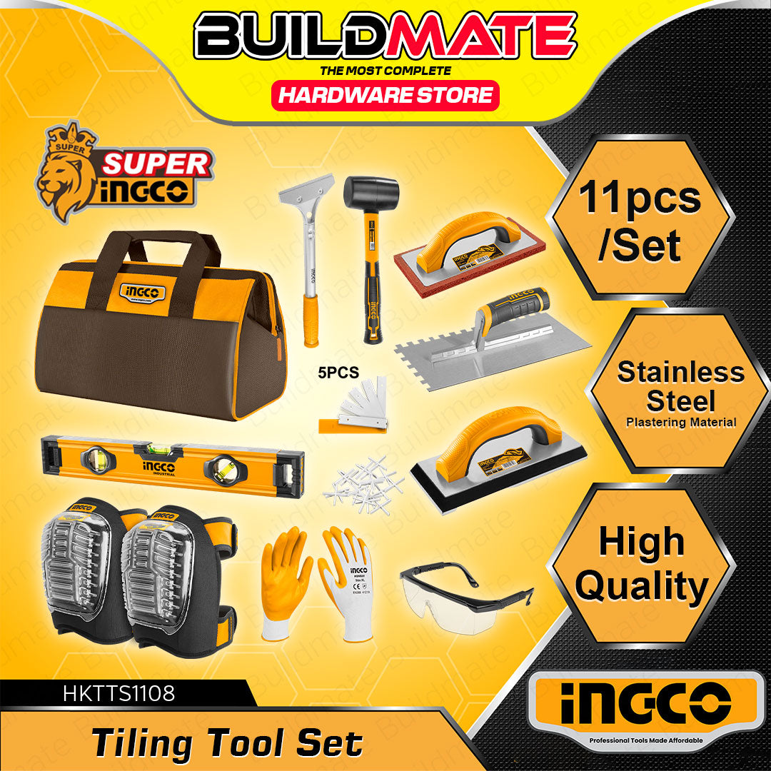 BUILDMATE Ingco 11pcs Tiling Tool Set Tile Installation Hand Tools Kit ...