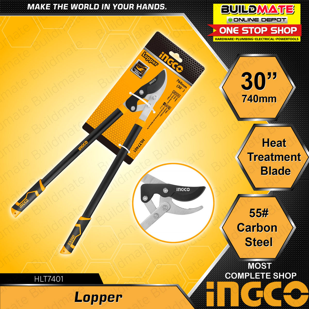 BUILDMATE Ingco Lopper Shears Scissor 27" | 29" | 30" Inch Tree Branch ...