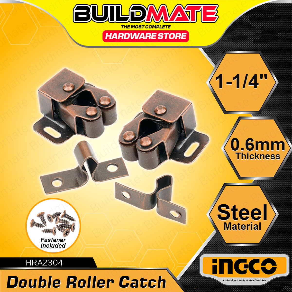 BUILDMATE Ingco 2PCS/SET Double Roller Catch 1-1/4" Inch Cabinet Catch ...
