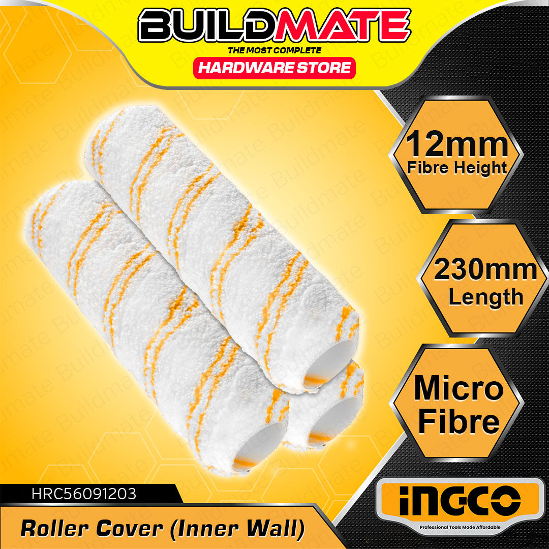 BUILDMATE Ingco 3pcs Roller Cover Paint Cover 9" Inch for Inner Wall P ...