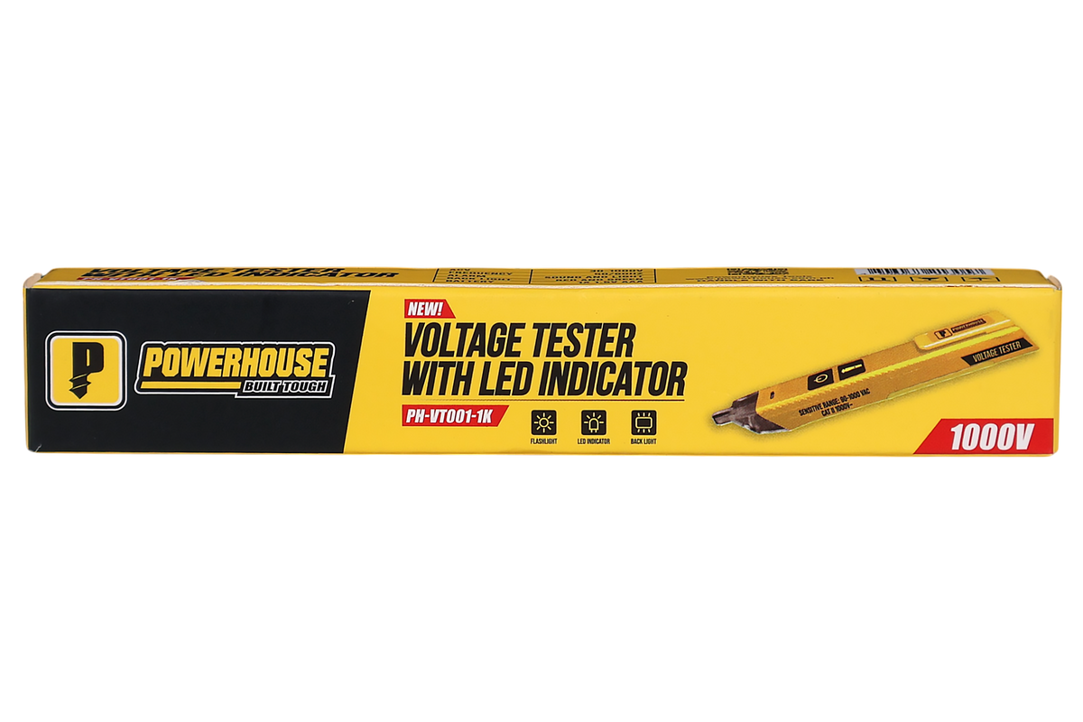 PowerHouse Voltage Tester with LED Indicator w/ Alarm and Flashlight A ...