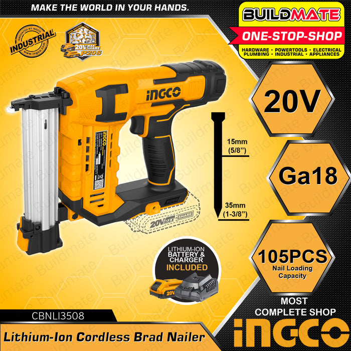 INGCO Lithium-Ion Cordless Brad Nailer Kit 20V Nail Guns CBNLI2002 | C ...
