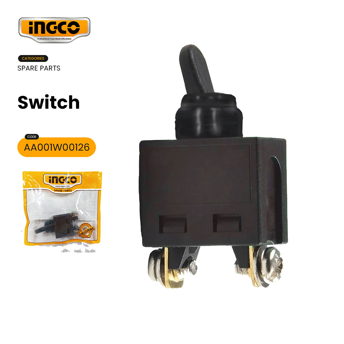 INGCO Angle Grinder Power Switch Replacement 2 Pin Trigger On/Off Swit ...