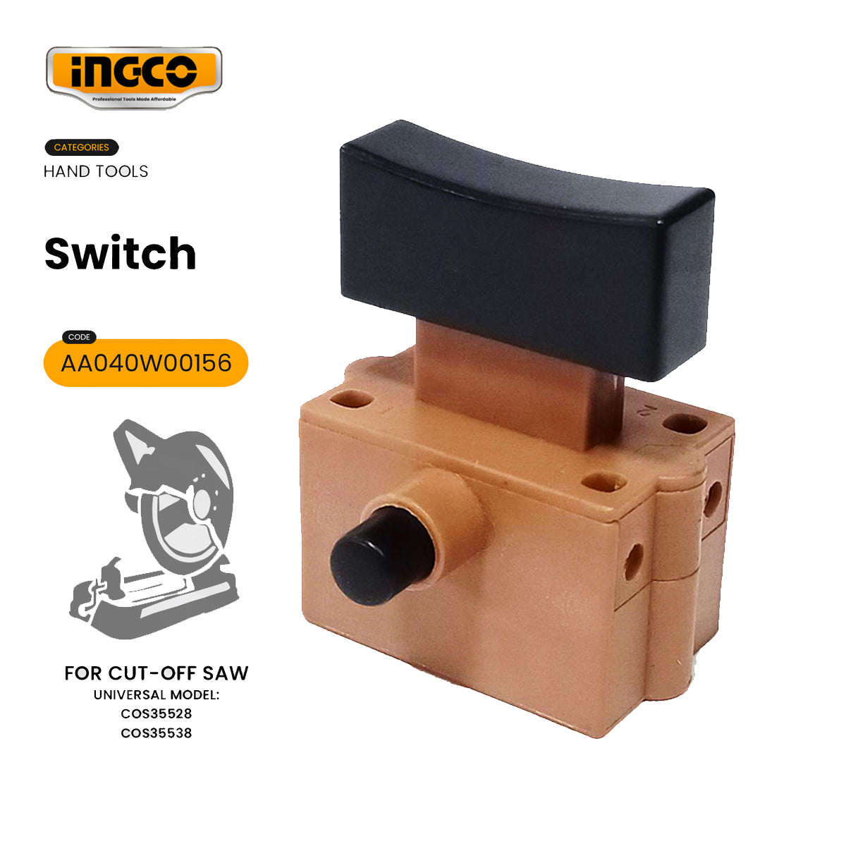 INGCO Cut-Off Saw Power Switch Replacement ON/OFF Trigger Push Button ...