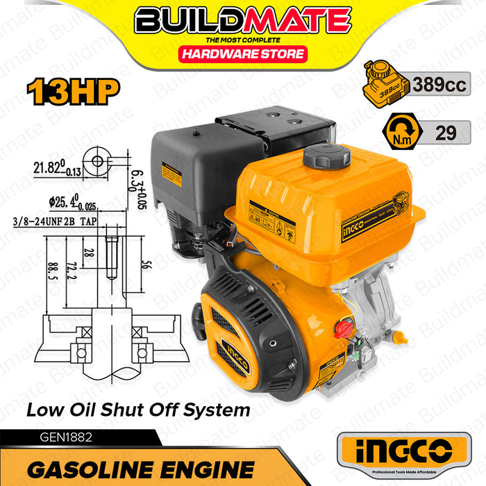 BUILDMATE Ingco 4 stroke 13.0HP Gasoline Engine Low Speed Low Oil Shut ...