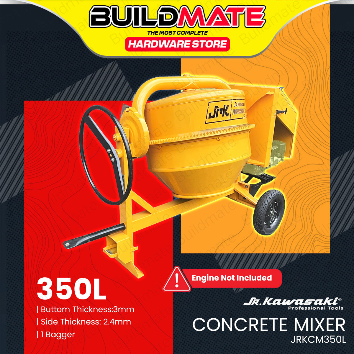 BUILDMATE Jr Kawasaki Frame Only 350L Heavy Duty Concrete / Cement Mix ...