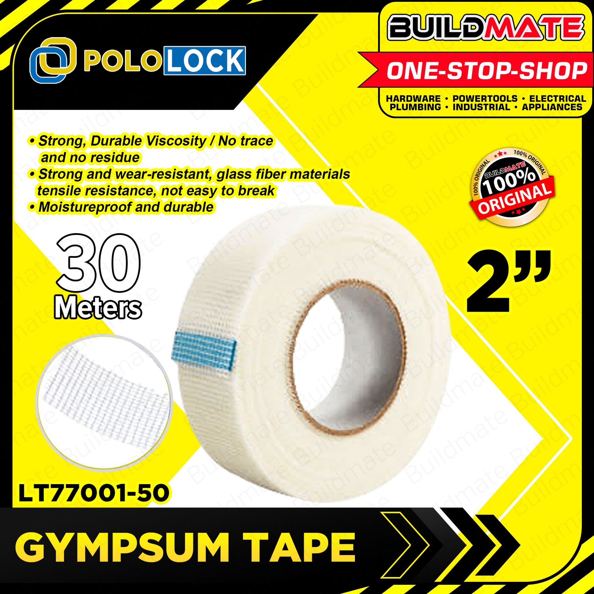 POLONET Gypsum Tape For Drywall Ceiling Walling Board Joint 1-1/2" | 2 ...