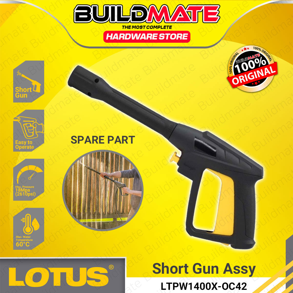 LOTUS Genuine Spare Part Spray Gun for Pressure Washer LTPW1400X AUTHE ...