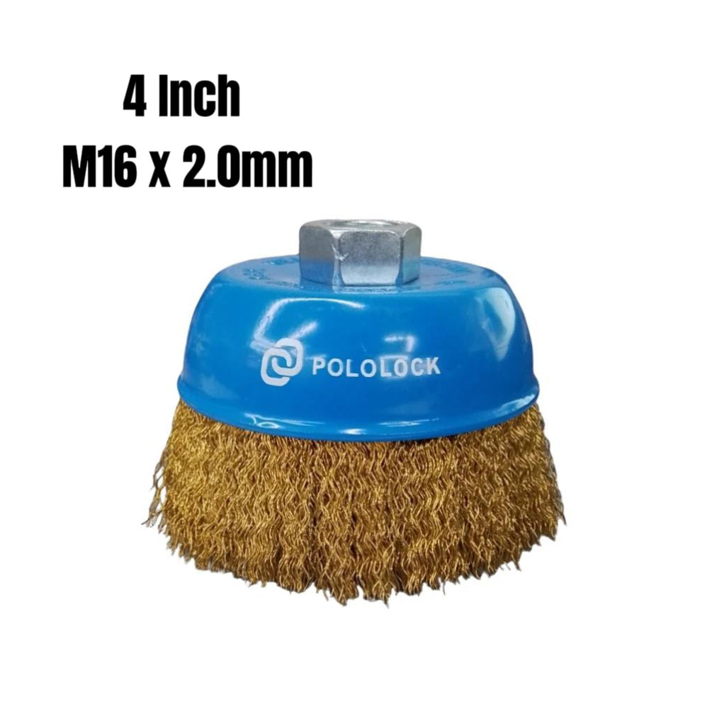 BUILDMATE x POLOLOCK Cup Brush 3” & 4” Plain Type – M10/M14/M16 Thread ...