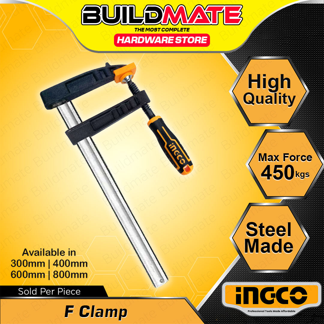 BUILDMATE Ingco F clamp with Plastic Handle (BIG SIZES) 450kg Max Clam ...