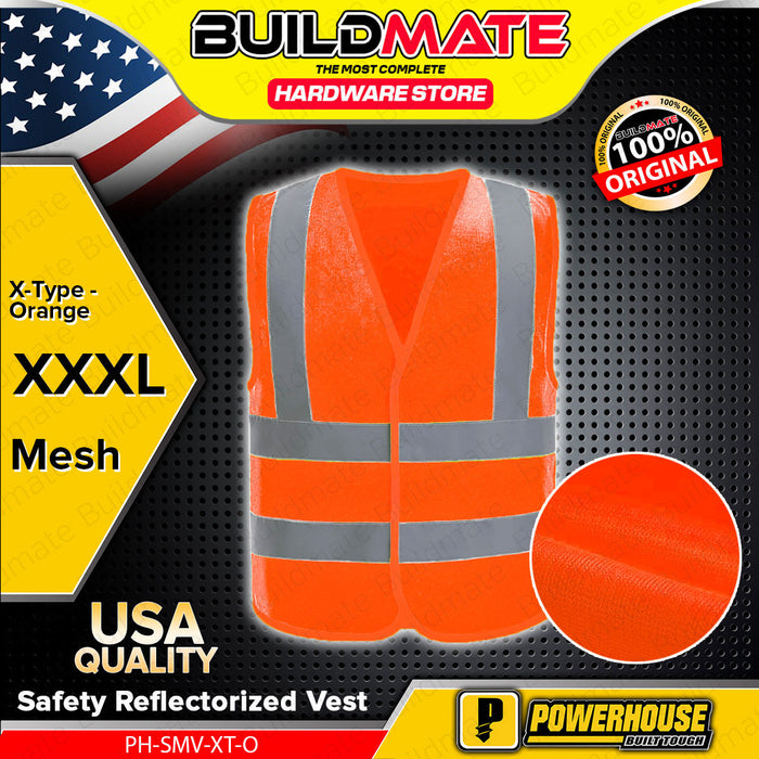 BUILDMATE Powerhouse Mesh Safety Vest with High Reflective Strip X-Typ ...