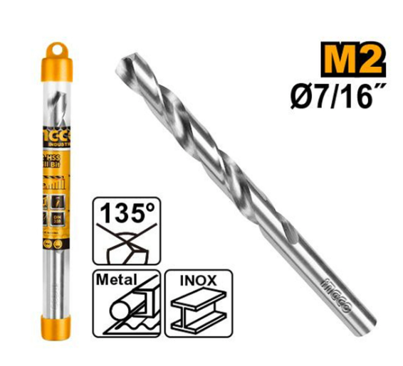 INGCO M2 HSS Drill Bit Durable for Metal & Wood DBT11107161 IHT — Buildmate