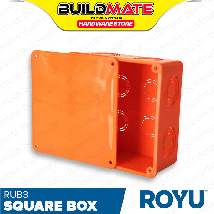 BUILDMATE Royu 121MM x 57MM Square Type Junction Box with Cover and Sc ...