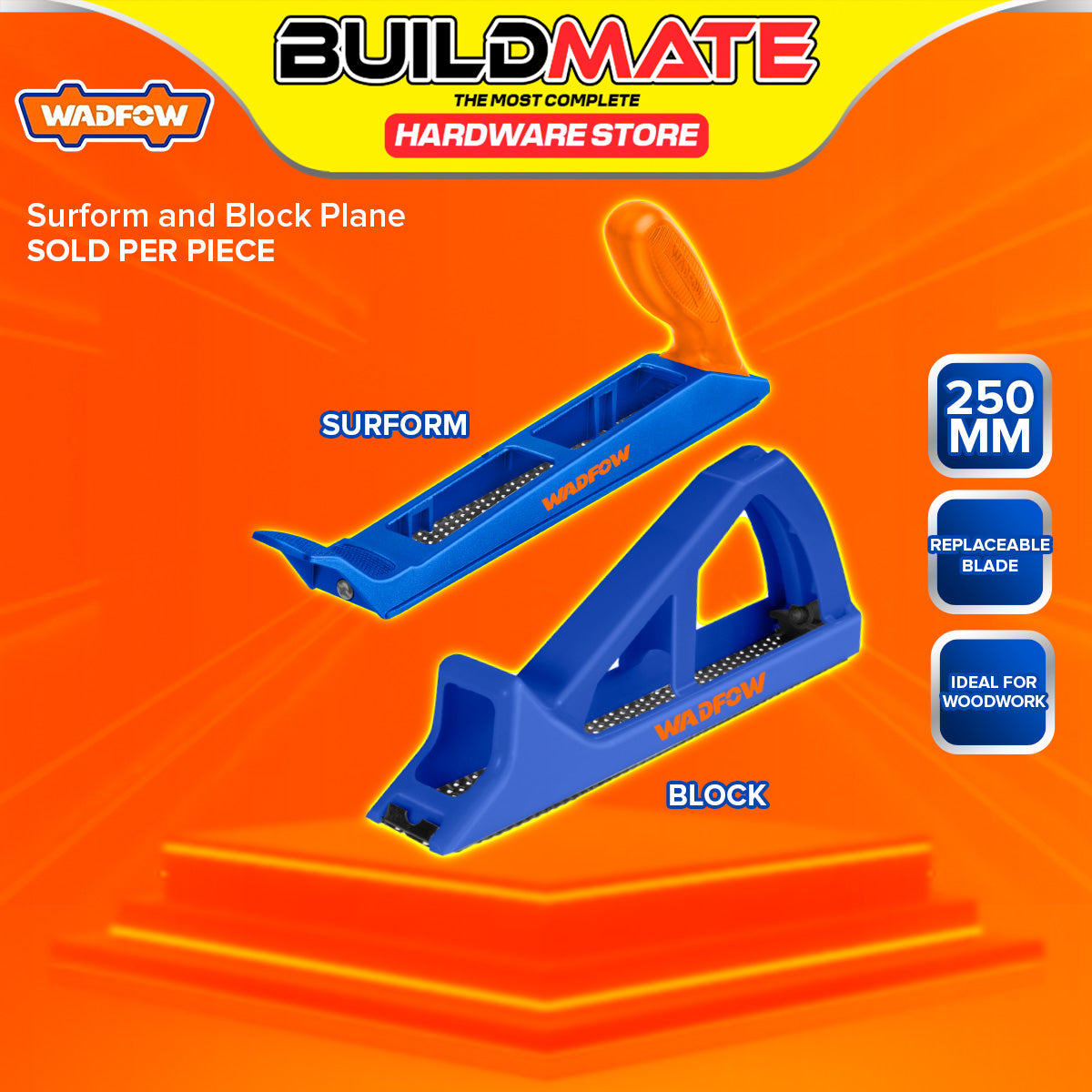 BUILDMATE Wadfow Surform / Block Plane 250MM Hand Wood Planer Smoothin ...