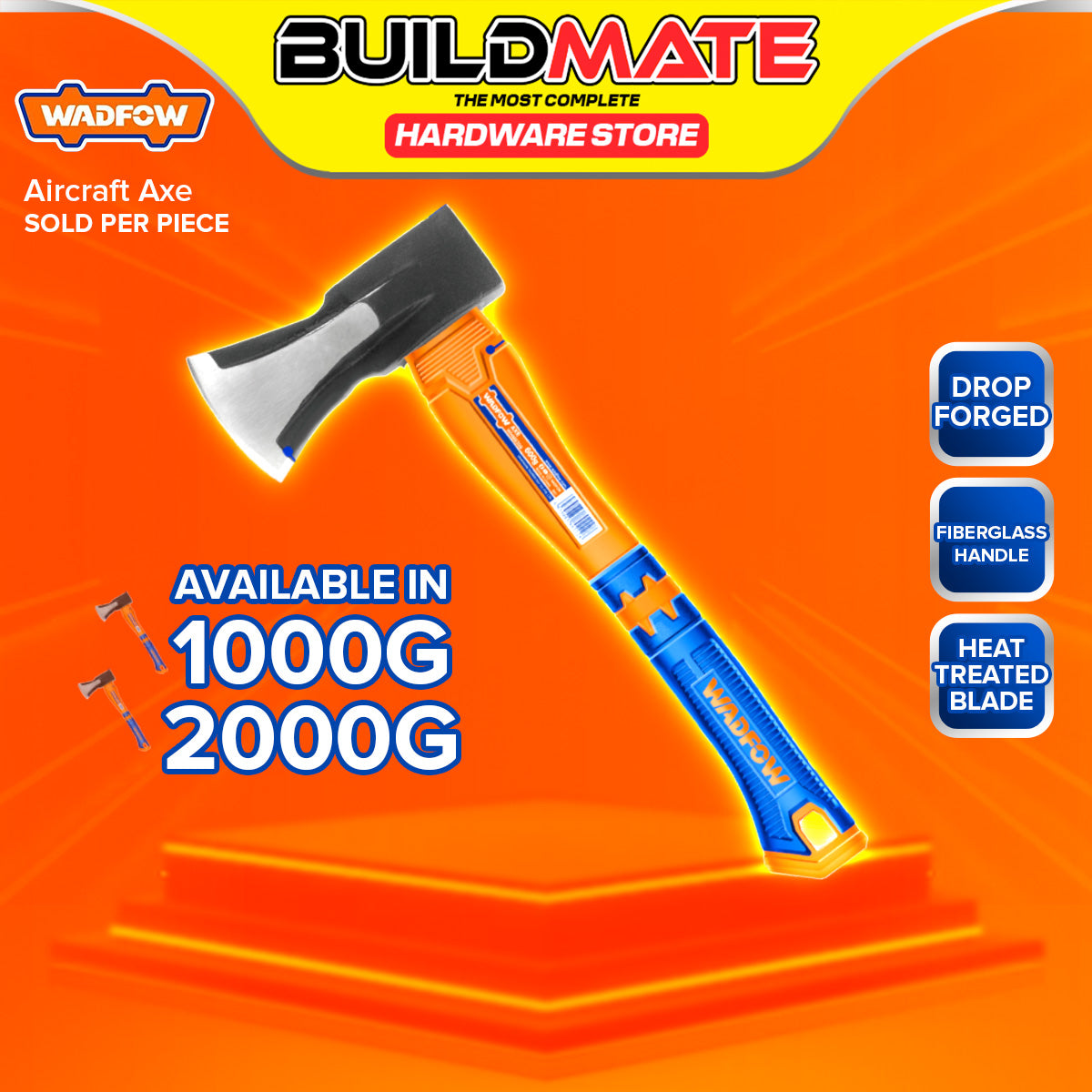 BUILDMATE Wadfow Aircraft Axe 1000g- 2000g Hatchet Log Cutter Fibergla ...