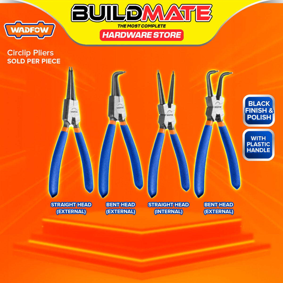 BUILDMATE Wadfow Circlip Pliers 7" Inch Internal / External Retaining ...