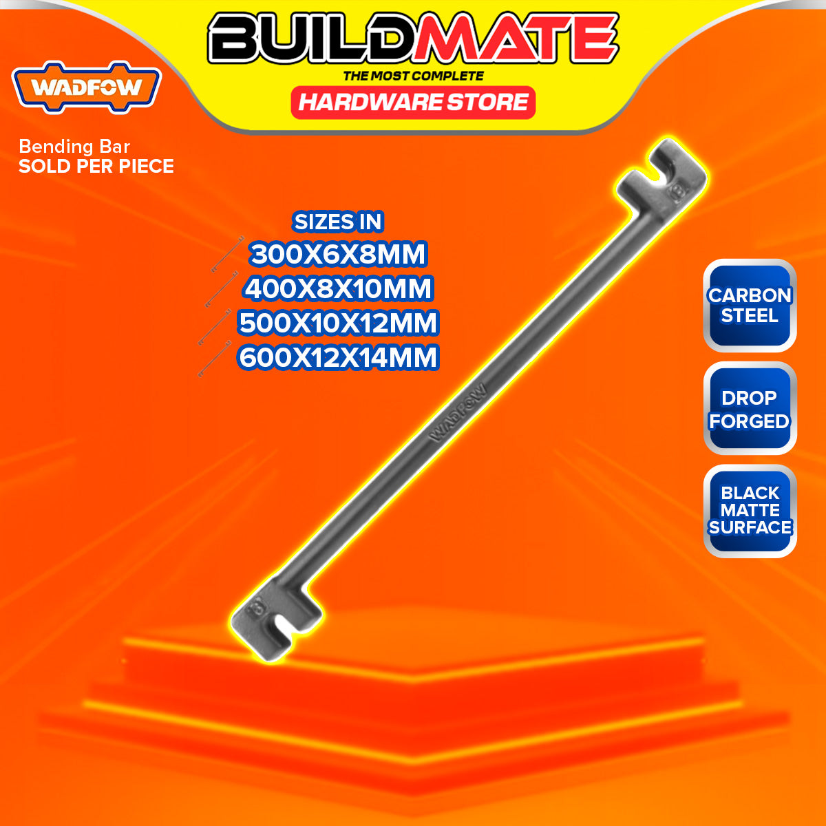 BUILDMATE Wadfow 300MM - 600MM Bending Bar Drop Forged and Heat Treatm ...