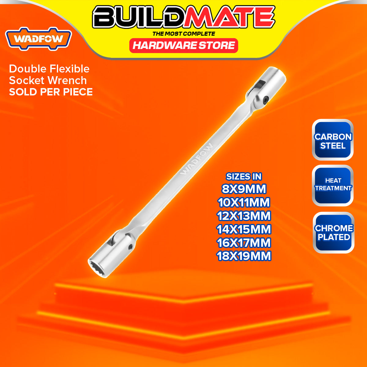 BUILDMATE Wadfow Double End Flexible Head Socket Wrench with 12 Points ...