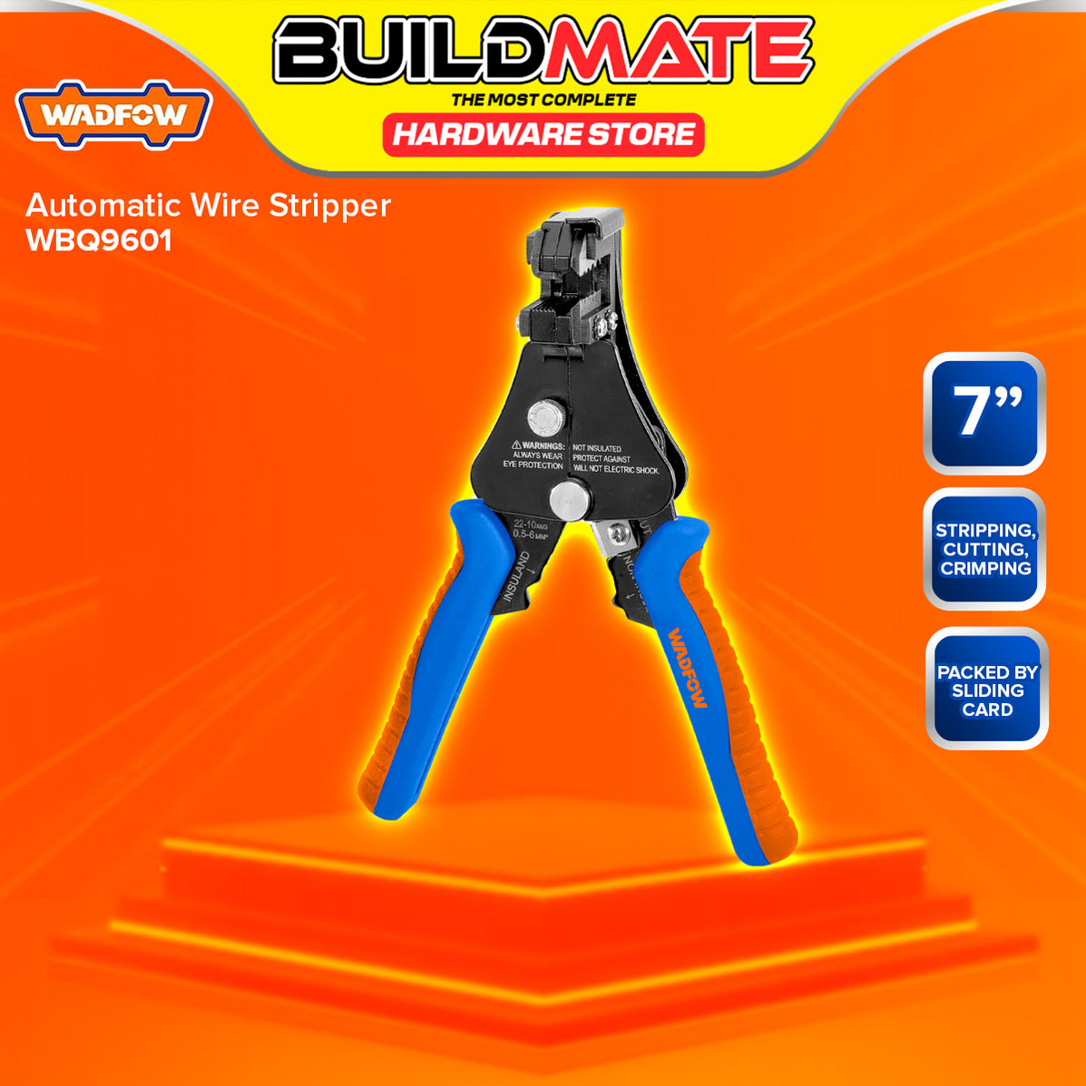 BUILDMATE Wadfow Wire Stripper 7" / 8-1/4" Cable Cutter Peeler Multi-f ...