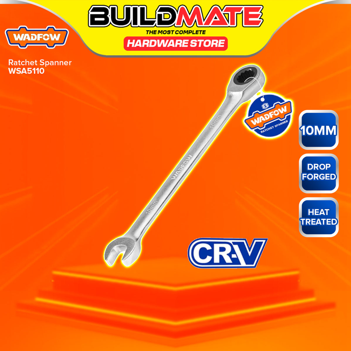 BUILDMATE Wadfow Combination Ratchet Spanner Wrench 6mm-18mm Cr-V Matt ...