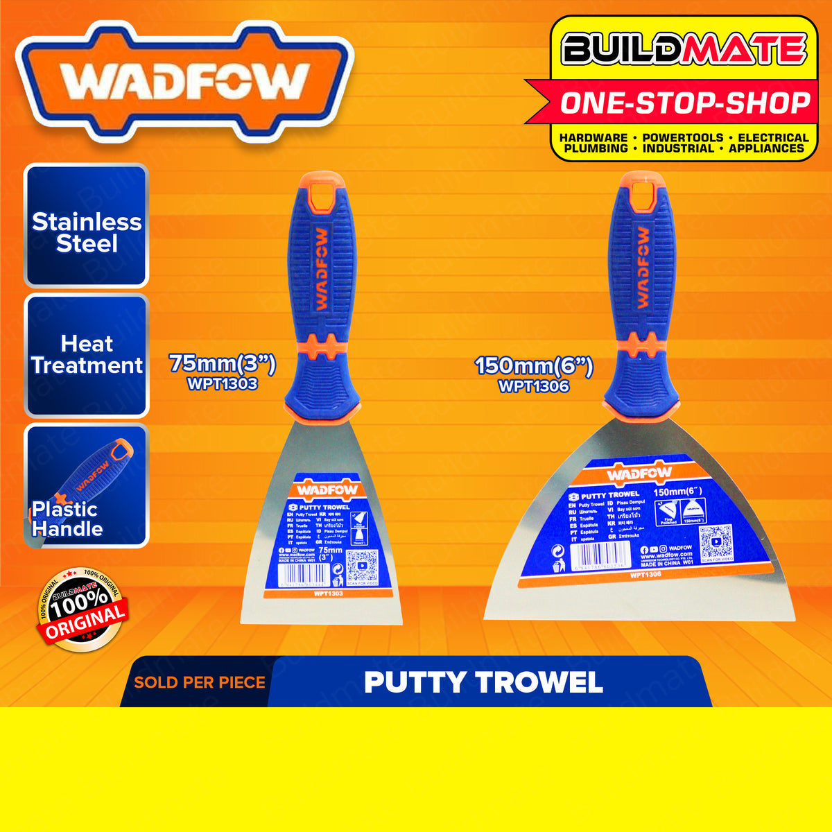BUILDMATE Wadfow Putty Trowel Scraper 75mm | 150mm [SOLD PER PIECE] Pu ...