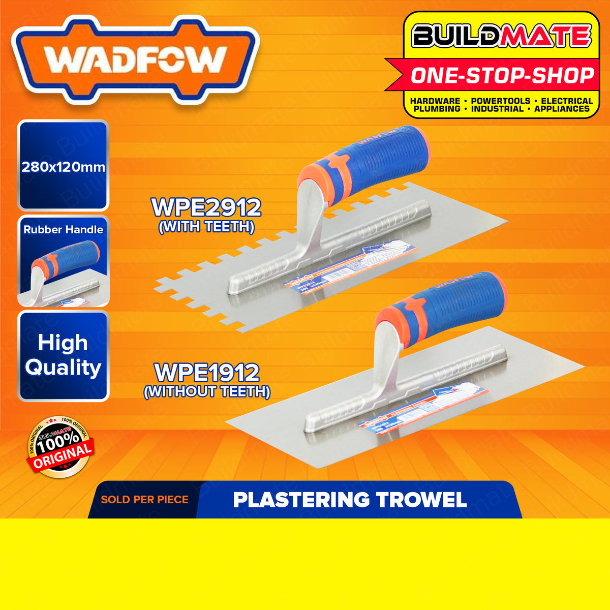 BUILDMATE Wadfow Plastering Trowel 280x120mm Without Teeth | With Teet ...