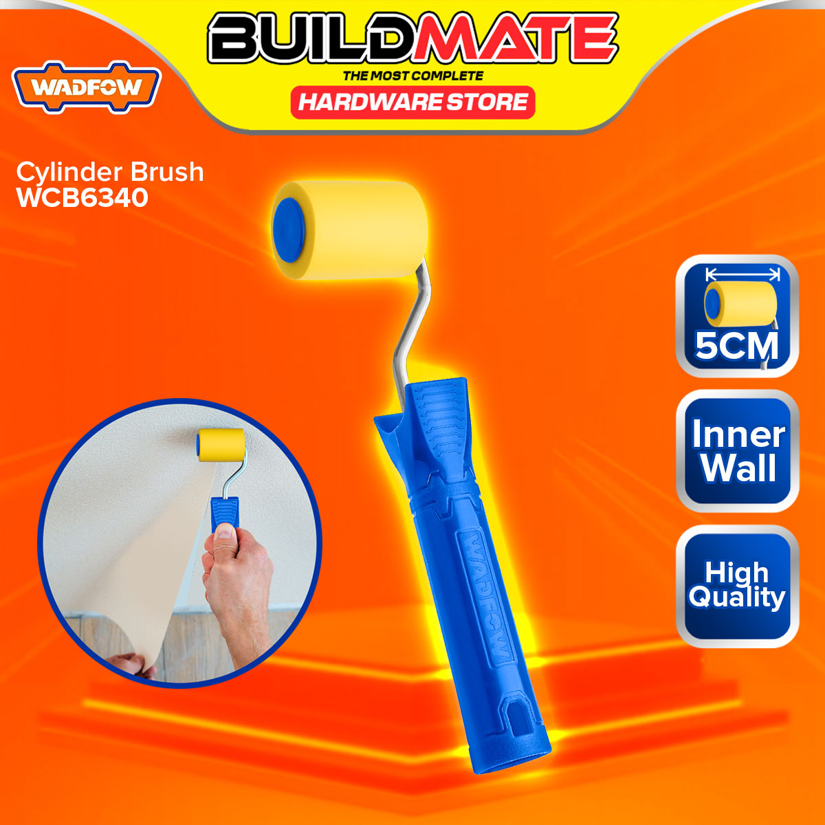 BUILDMATE Wadfow Cylinder Brush (Inner Wall) 5cm Internal Wallpaper In ...