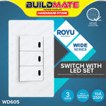 ROYU Wide Series Plate 1 2 3 Gang Universal Outlet Switch LED Reflecto ...