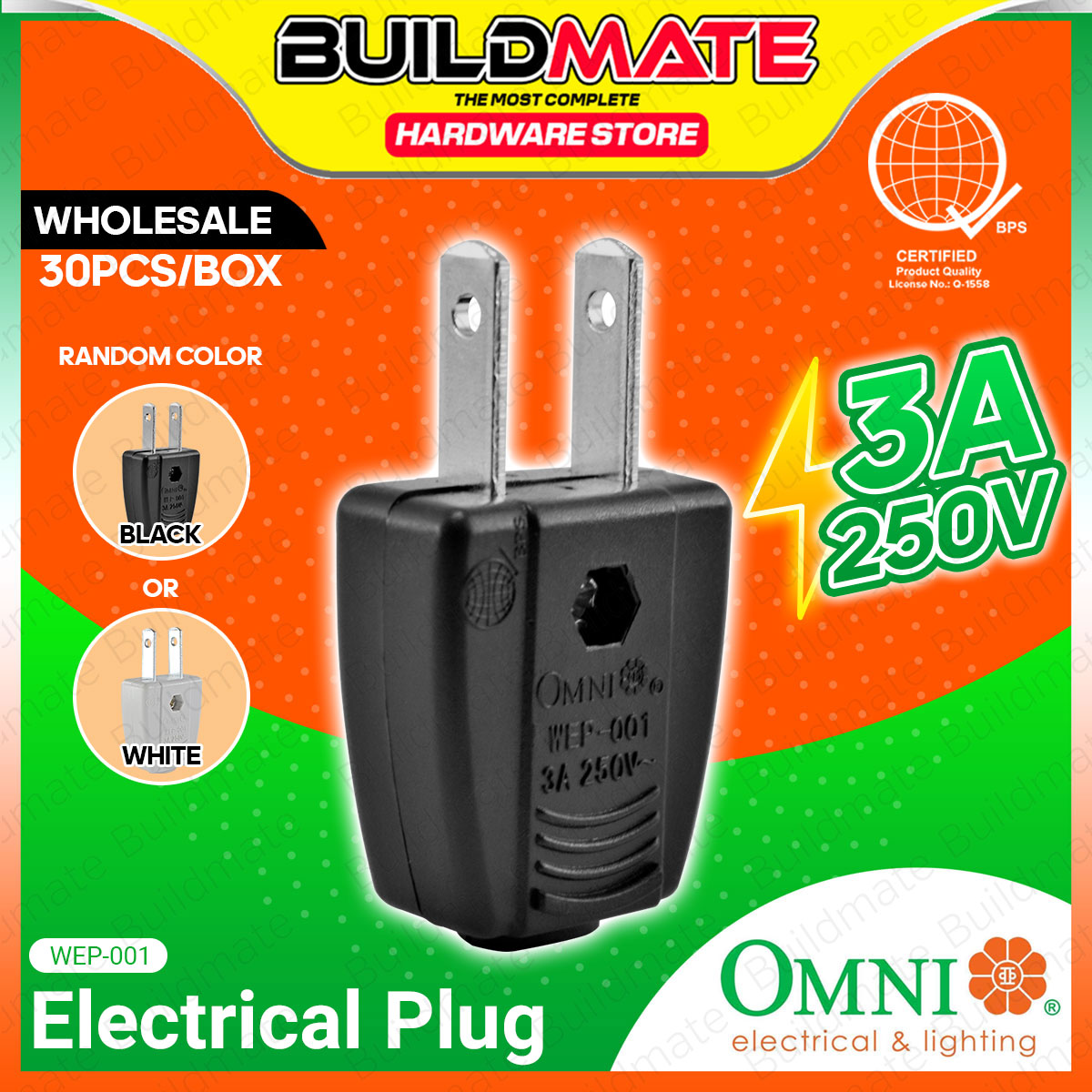 [WHOLESALE] BUILDMATE Omni 30pcs Electrical Plug 3A 250V RANDOM COLOR ...