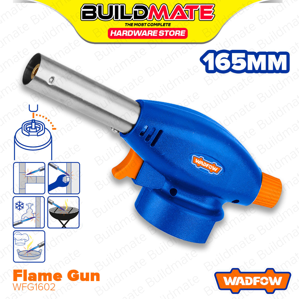 BUILDMATE Wadfow Flame Gun 145mm-195mm Burner Multi-Purpose Butane Gas ...