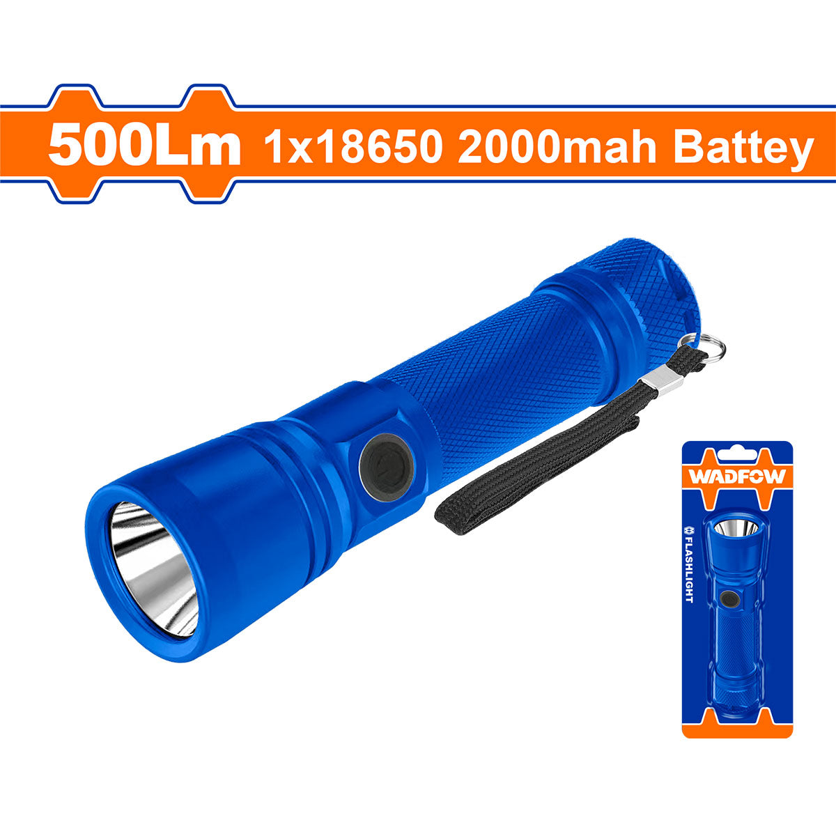 BUILDMATE Wadfow Flashlight 500 Lumens Work Light Emergency Handheld P ...