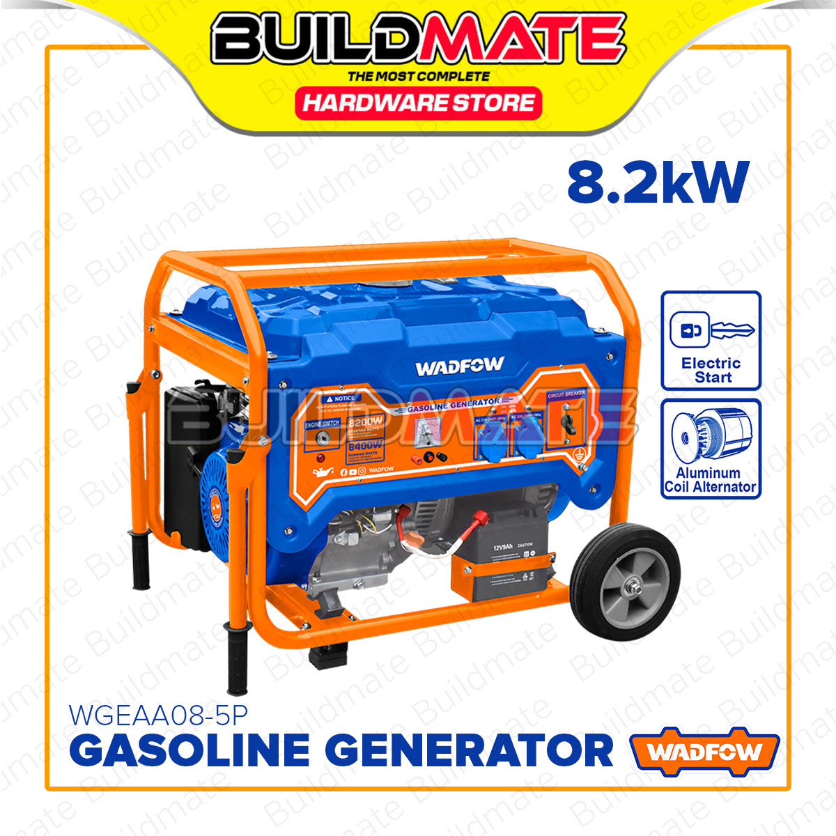 BUILDMATE Wadfow 4-Stroke Gasoline Generator 8200W Emergency Power Sup ...