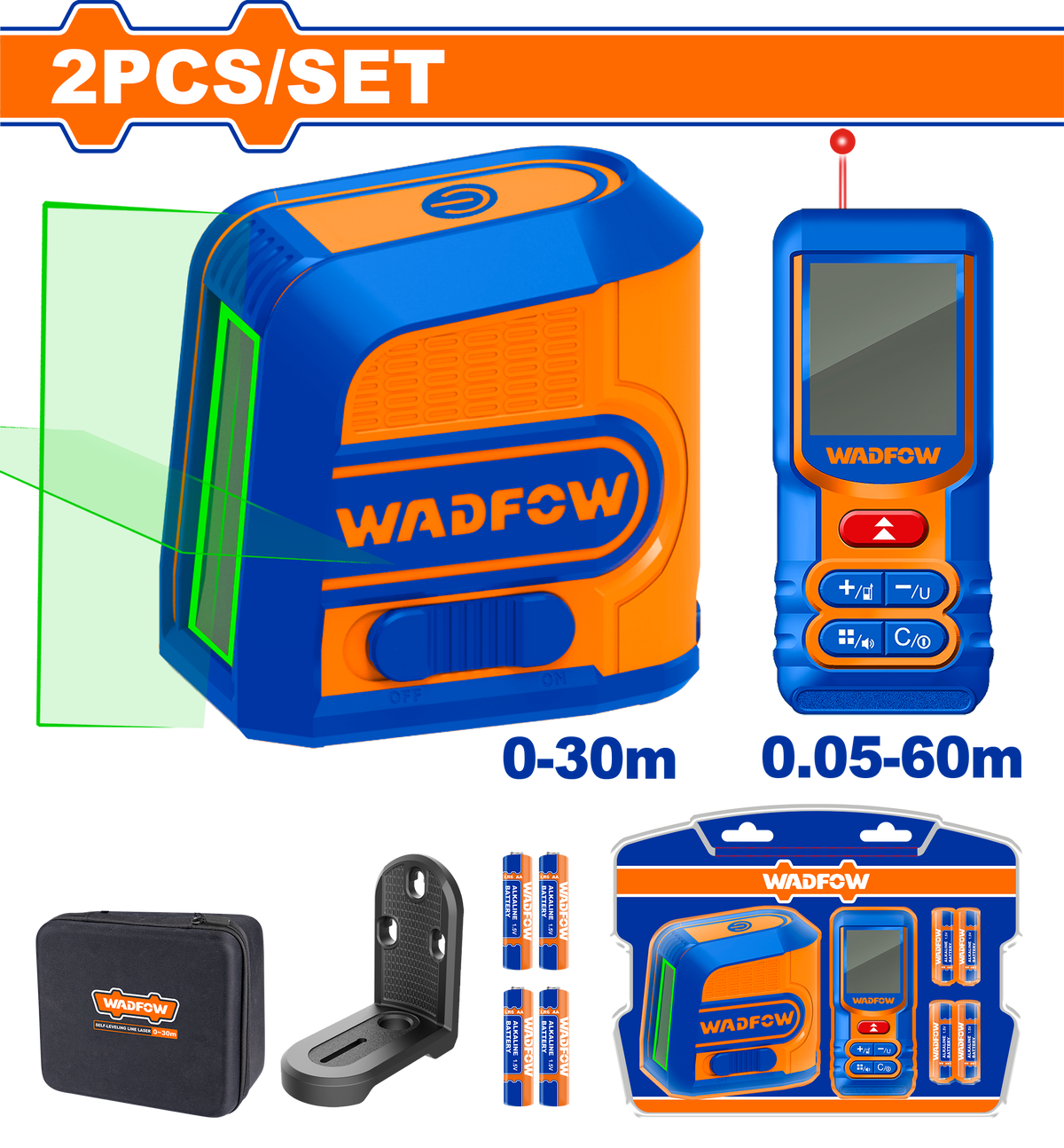 BUILDMATE Wadfow Laser Level and Distance Measuring Kit WLDK1401 - WPT ...