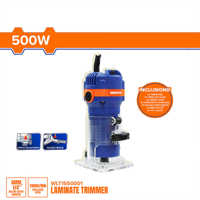 BUILDMATE Wadfow 500W Laminate Trimmer Palm Wood Cutter Router Trimmer ...