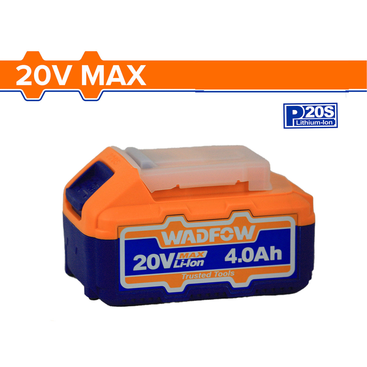 BUILDMATE Wadfow 20V Lithium-Ion Battery Pack 2.0Ah - 5.0Ah Compact LE ...