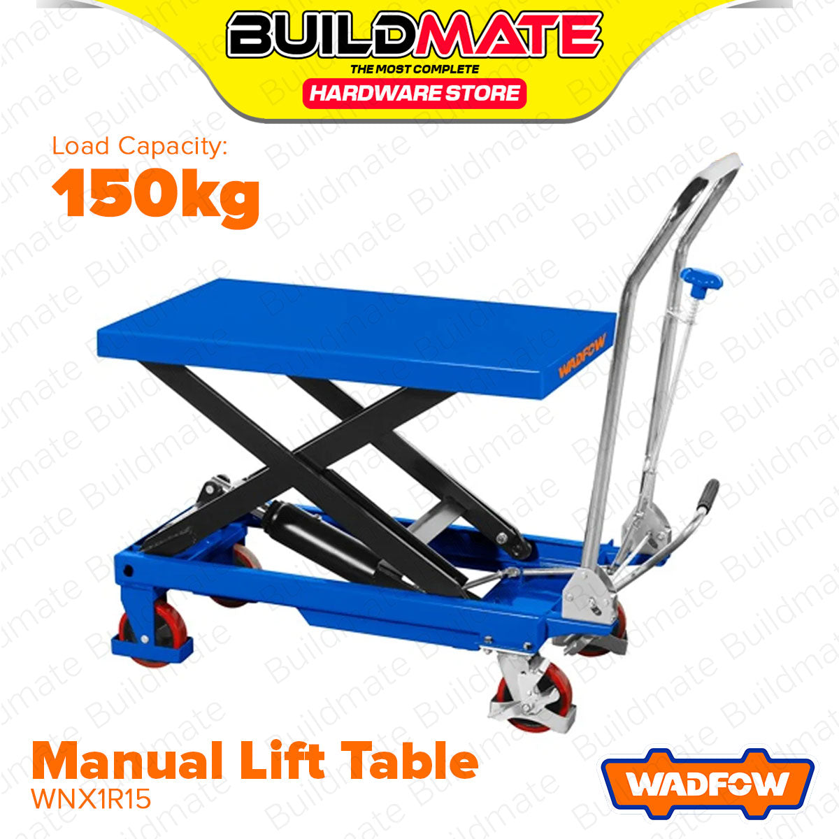 BUILDMATE Wadfow Manual Lift Table 150kg / 500kg With Foot Pedal and F ...