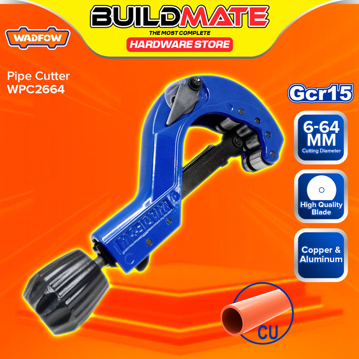 BUILDMATE Wadfow Pipe Cutter 3-22mm - 6-64mm Rotary Copper & Aluminum ...