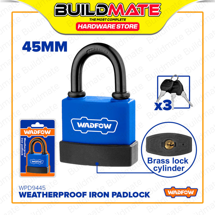 BUILDMATE Wadfow Weatherproof Iron Padlock 45MM Short Shackle with 3pc ...