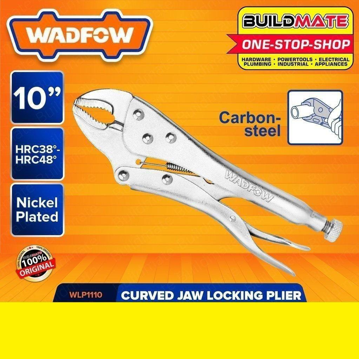 WADFOW Curved Jaw Locking Plier 10" Inch Built In Wire Cutter Steel Vi ...