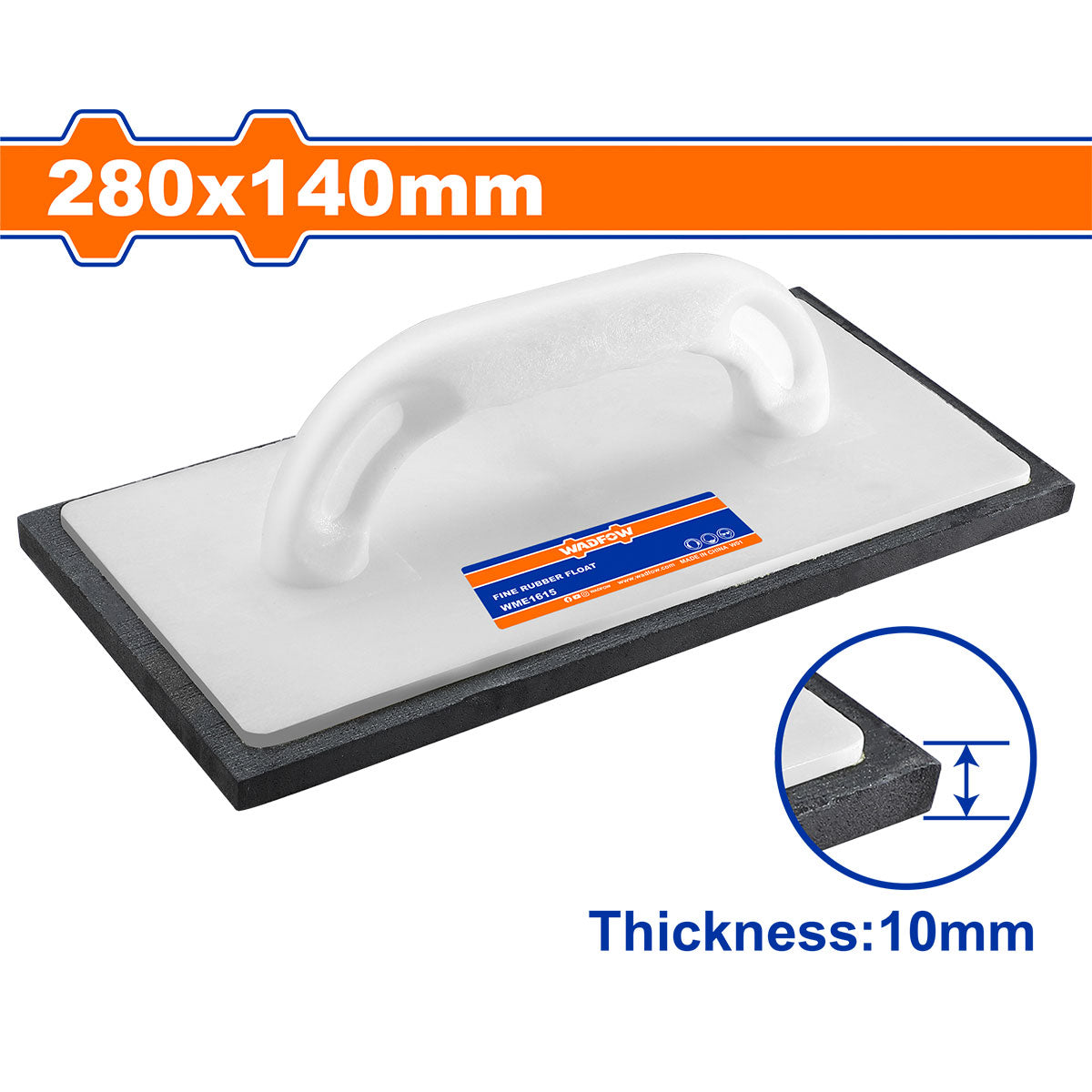 BUILDMATE Wadfow Fine Rubber Float 280mmx140mm For Finishing Concrete ...